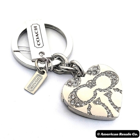 Coach | Accessories | Rare Coach Pave Heart Locket Keychain Key Fob ...